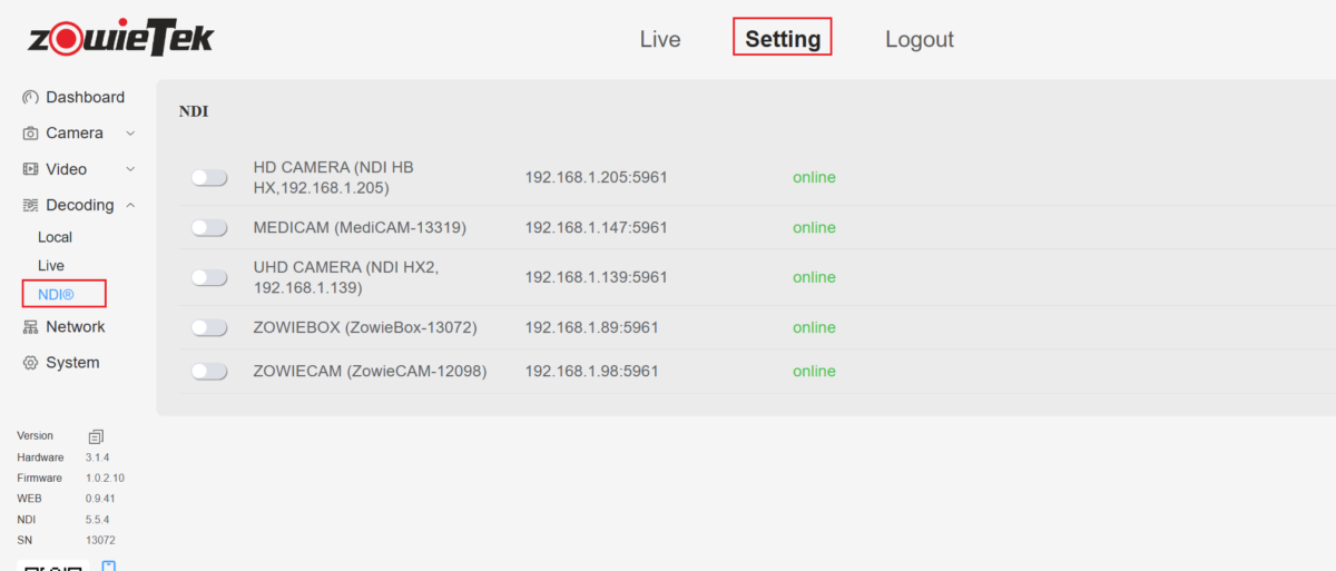 How to Decode NDI Source - Zowietek Electronics, Ltd.